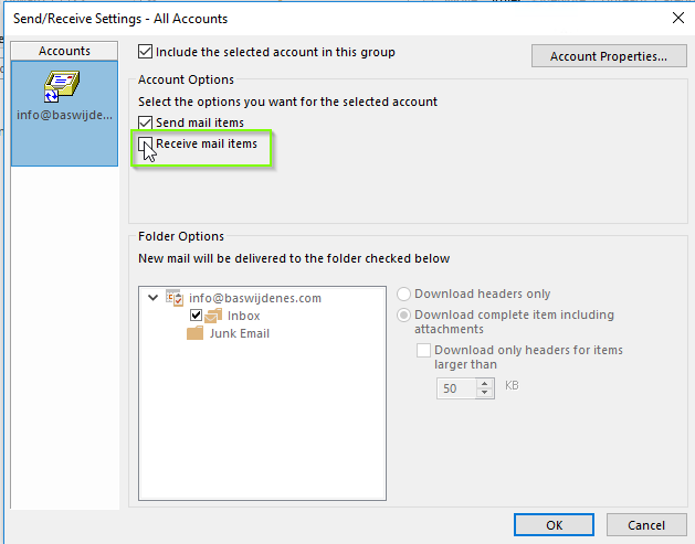 How to configure a send only Mailbox by Bas Wijdenes